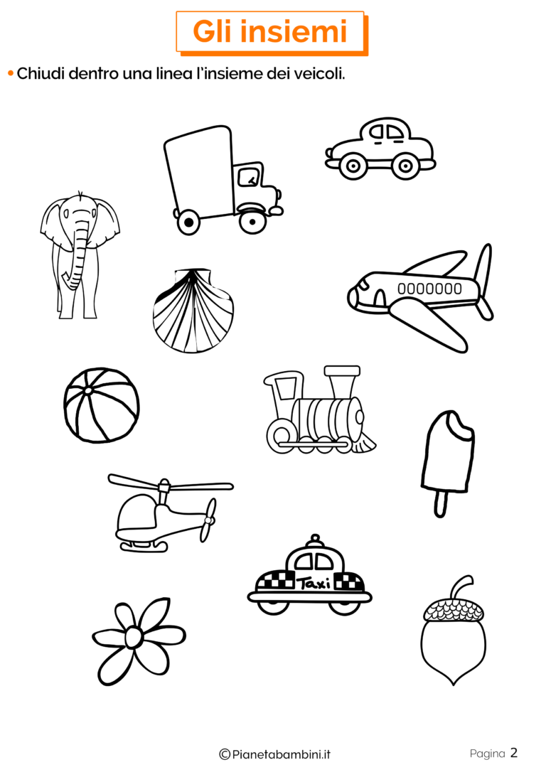 Gli Insiemi: Schede per la Classe Prima | PianetaBambini.it