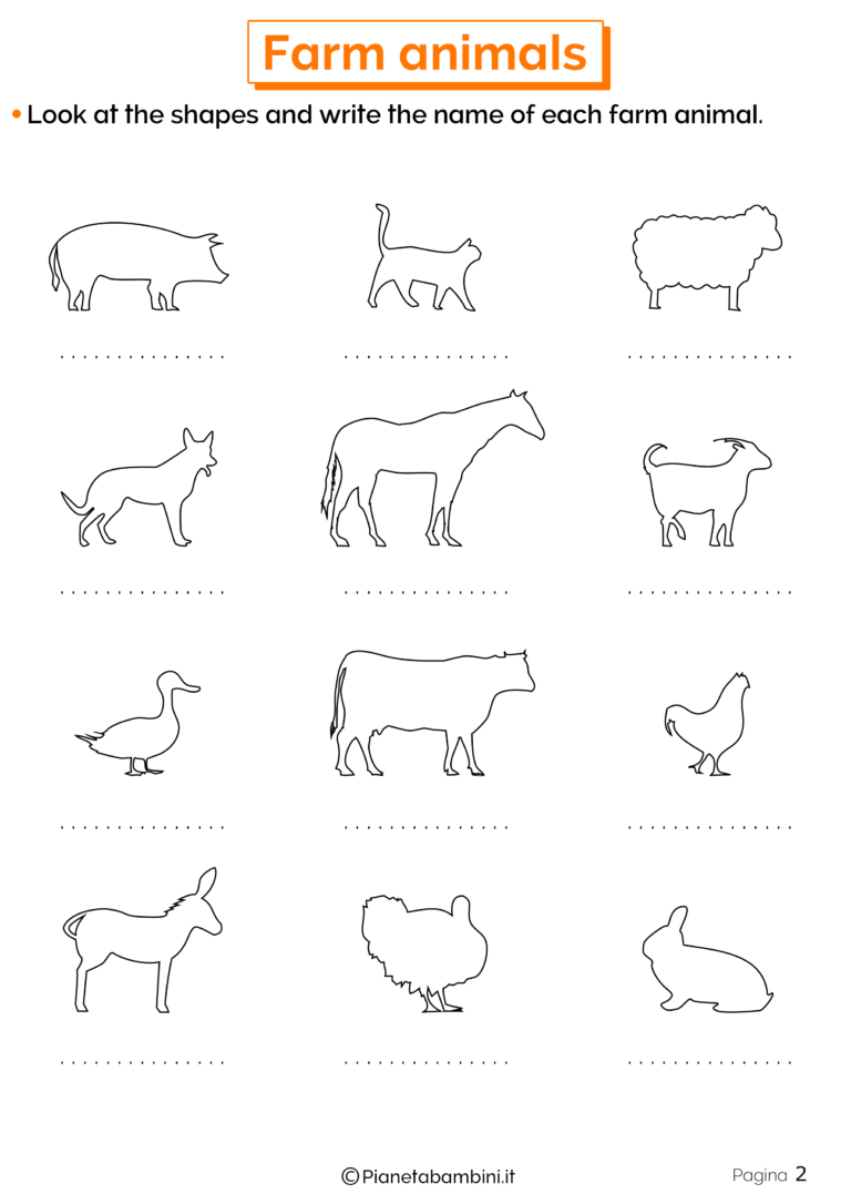 Animali della Fattoria in Inglese: Schede per la Scuola Primaria ...