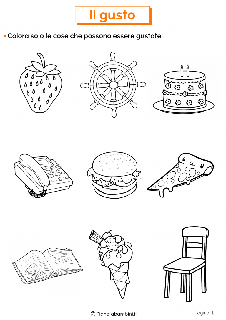 Il Gusto: Schede Didattiche per la Classe Prima | PianetaBambini.it