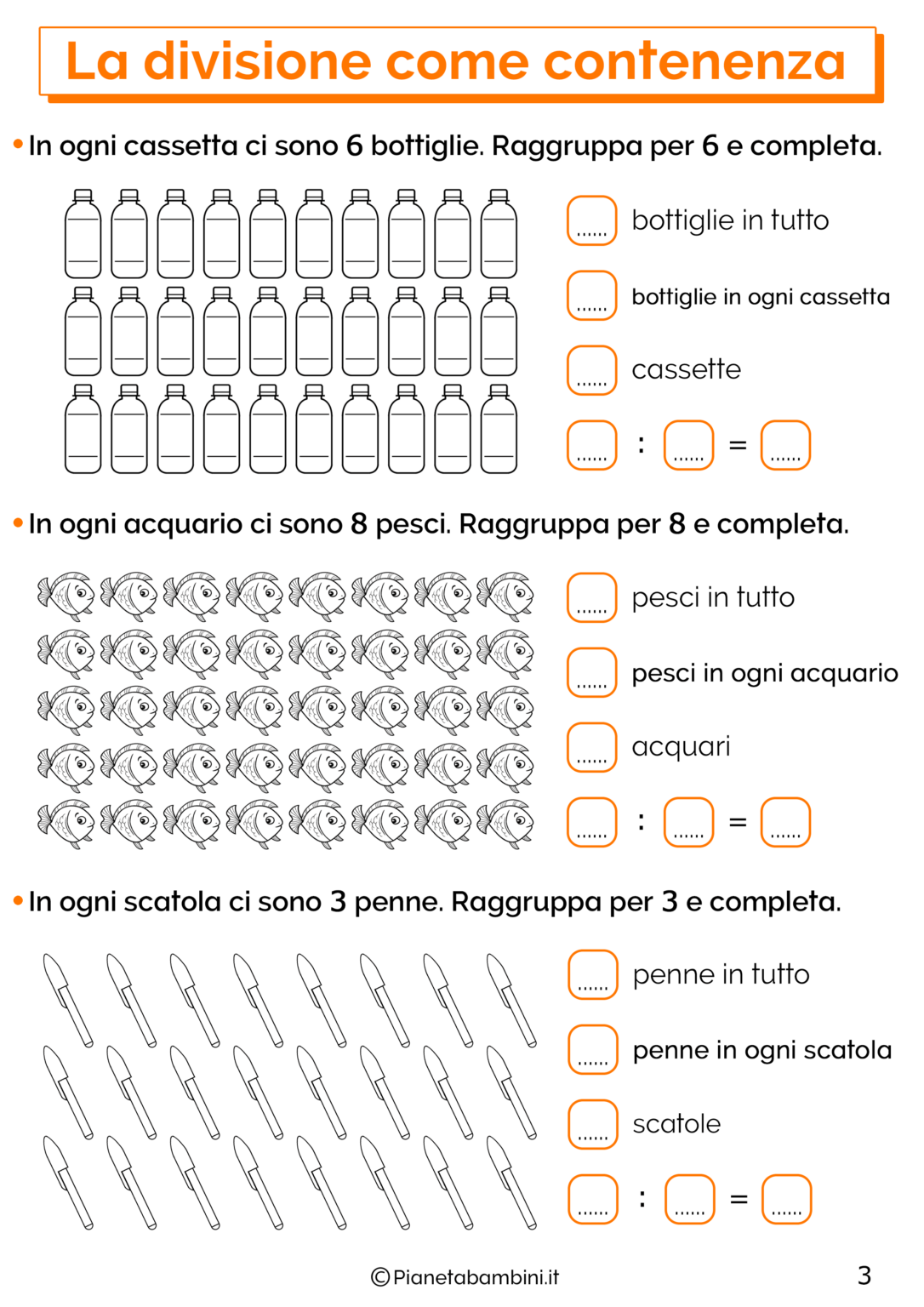 La Divisione come Contenenza: Schede Didattiche per la Classe Seconda ...