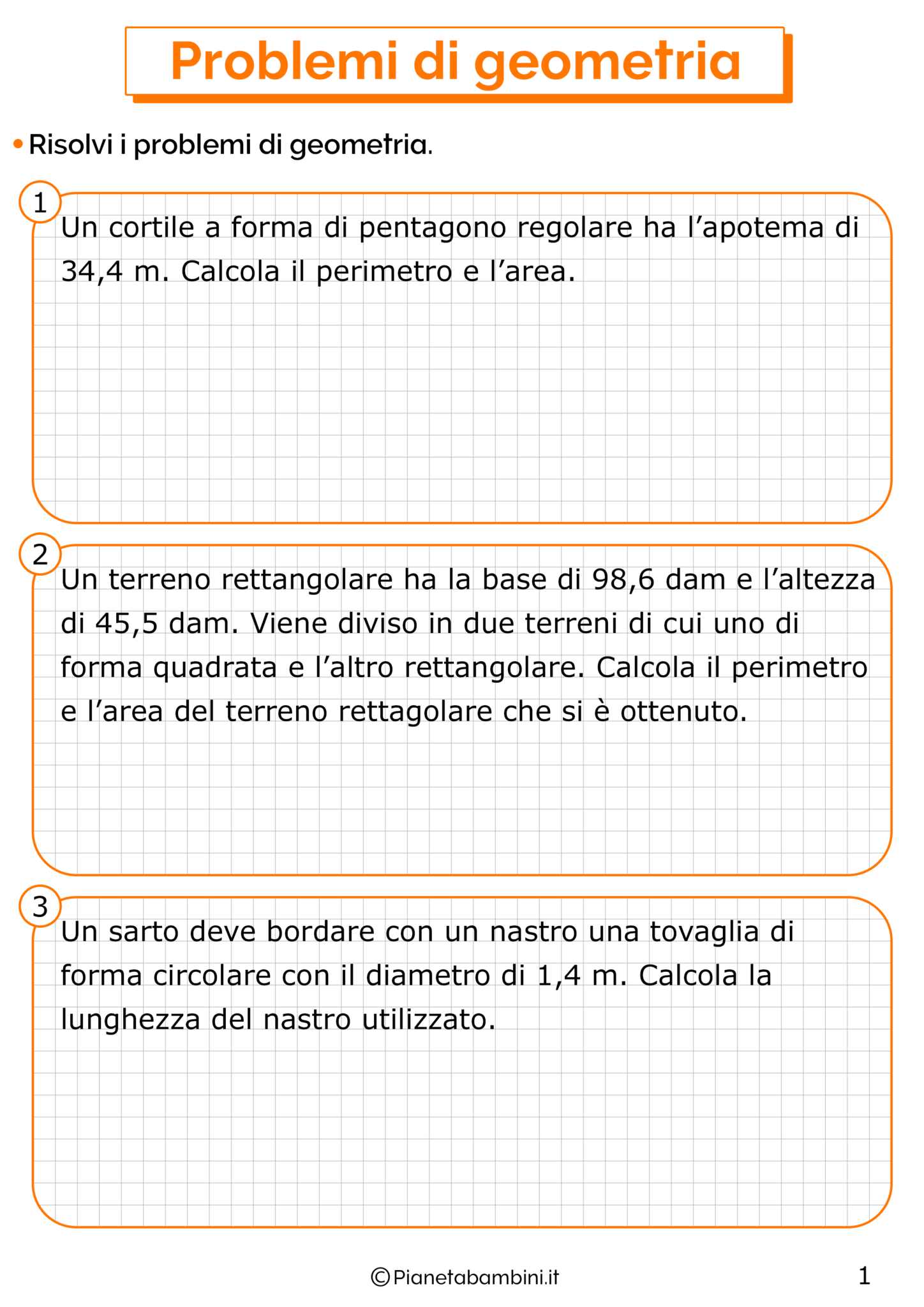 65 Problemi di Geometria per la Classe Quarta e Quinta | PianetaBambini.it