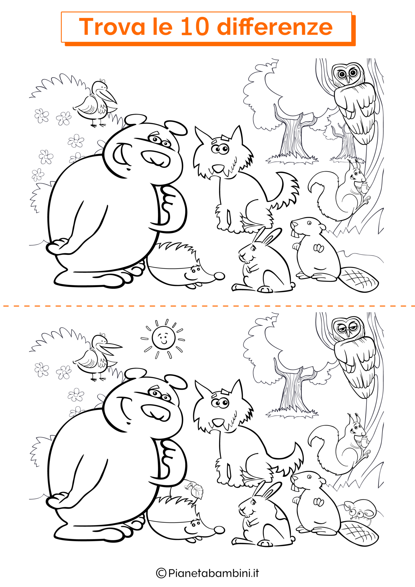 Trova le Differenze Difficile da Stampare per Bambini | PianetaBambini.it