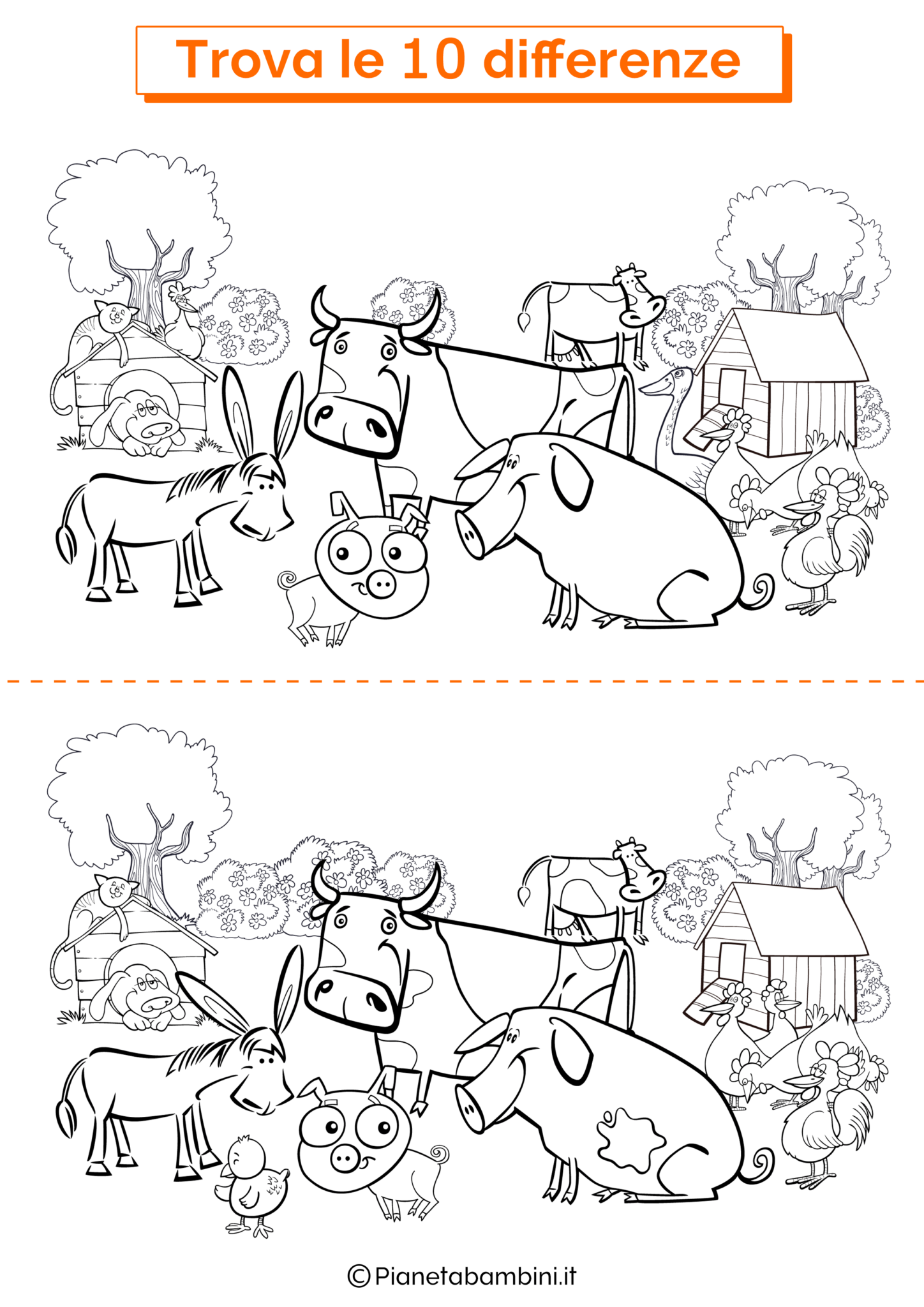 Trova le Differenze Difficile da Stampare per Bambini | PianetaBambini.it