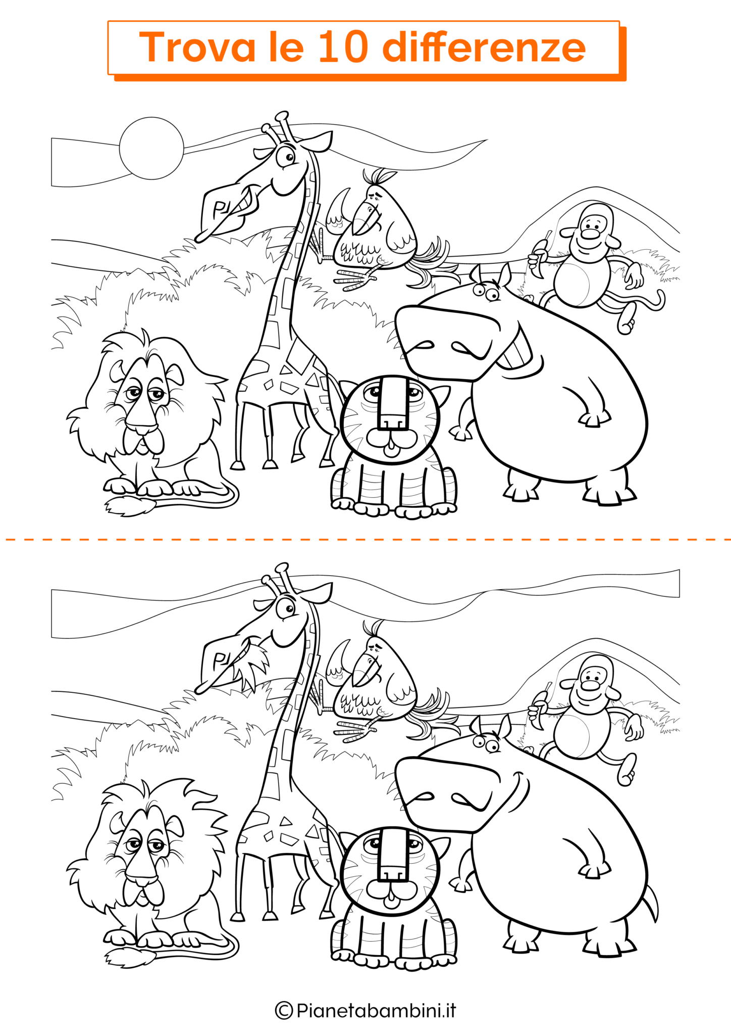 Trova le Differenze Difficile da Stampare per Bambini | PianetaBambini.it