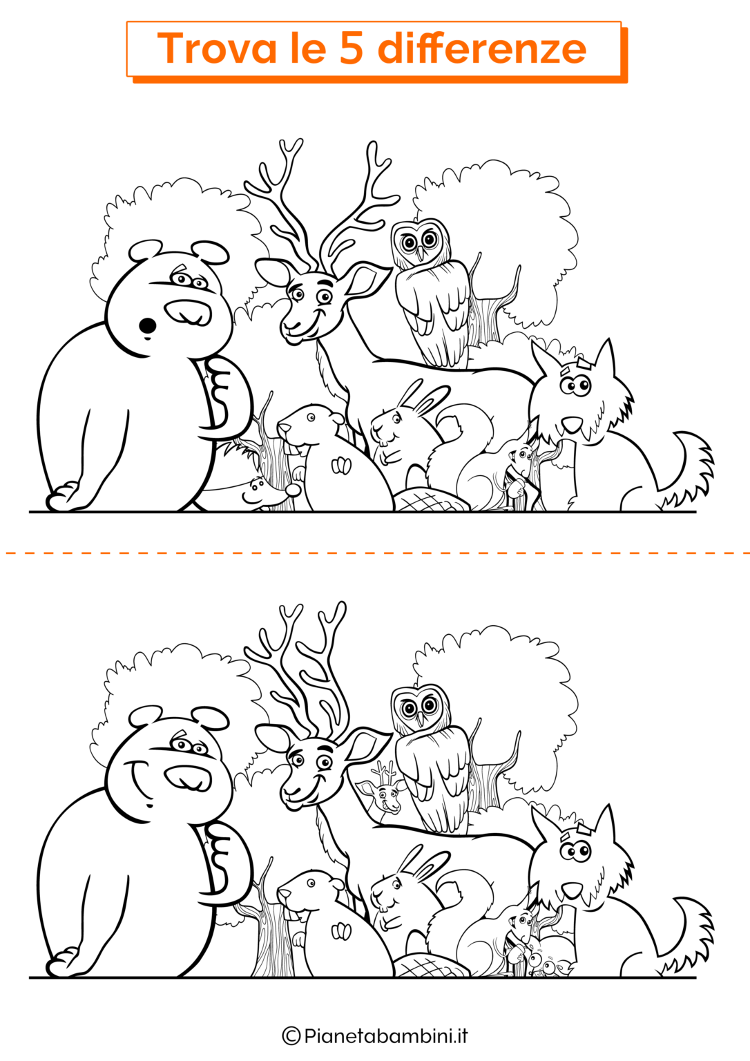 Trova le Differenze Facile da Stampare per Bambini | PianetaBambini.it