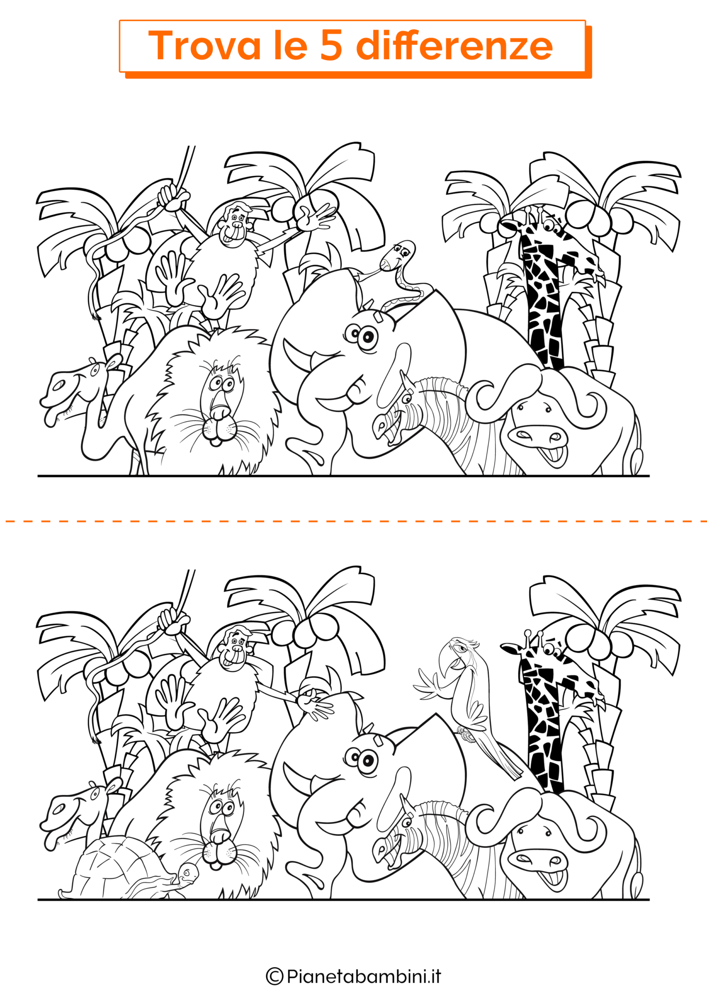 Trova le Differenze Facile da Stampare per Bambini | PianetaBambini.it