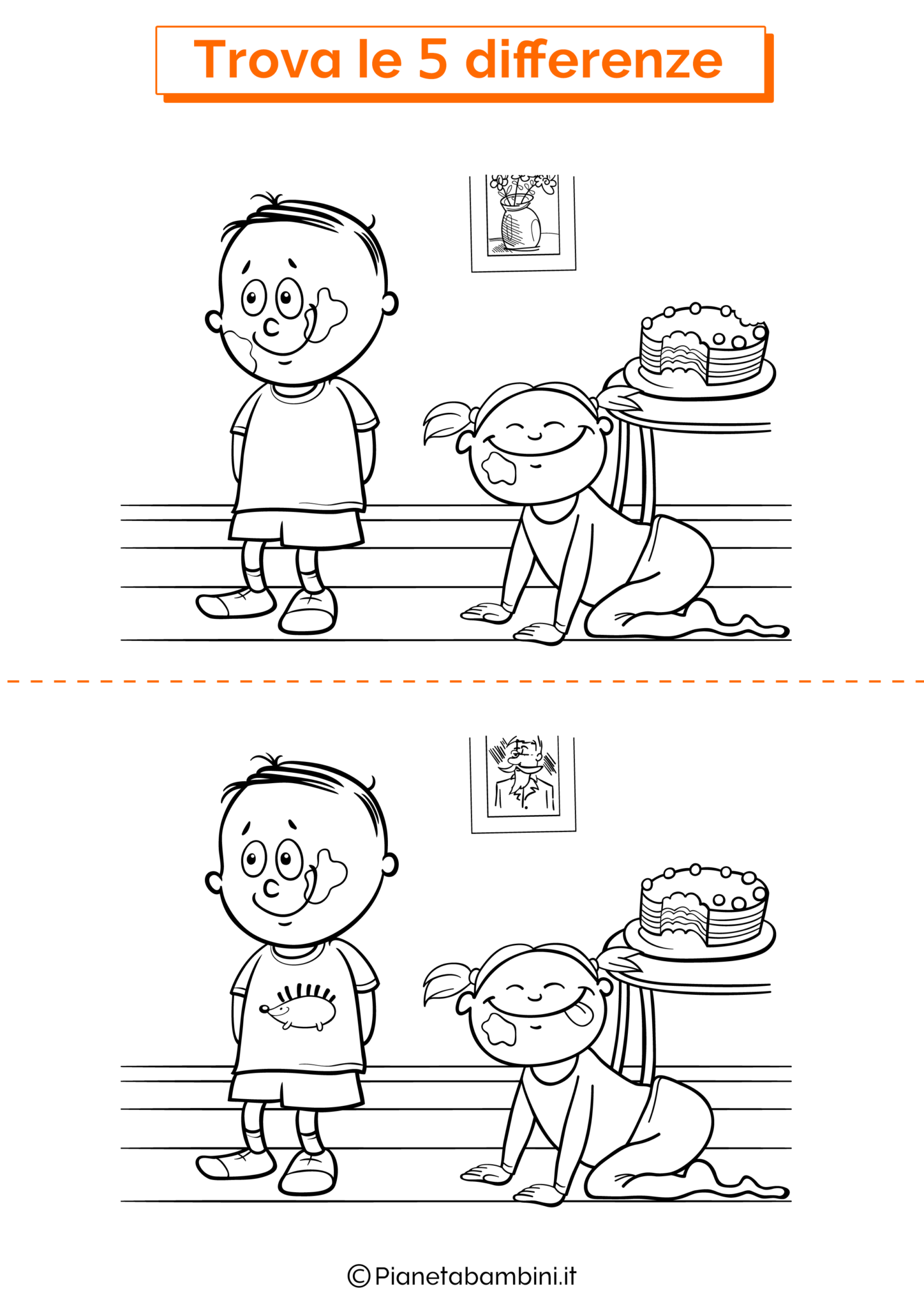 Trova le Differenze Facile da Stampare per Bambini | PianetaBambini.it