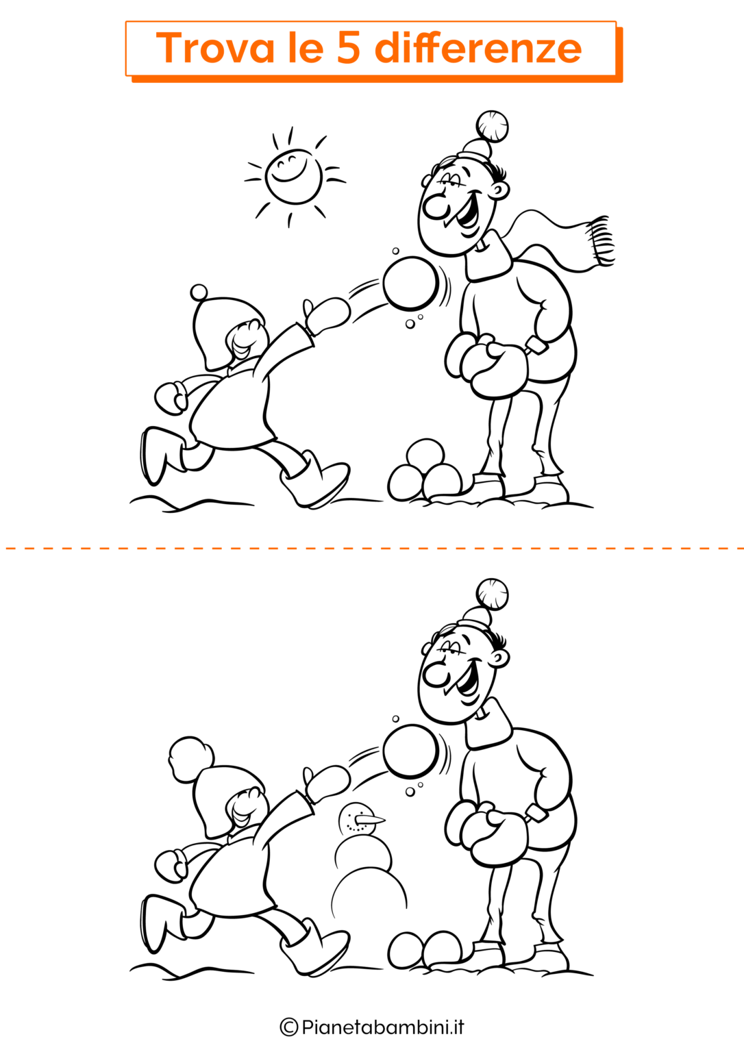 Trova le Differenze Facile da Stampare per Bambini | PianetaBambini.it