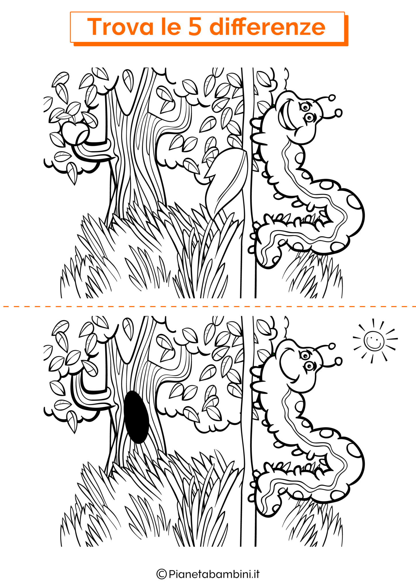 Trova le Differenze Facile da Stampare per Bambini | PianetaBambini.it