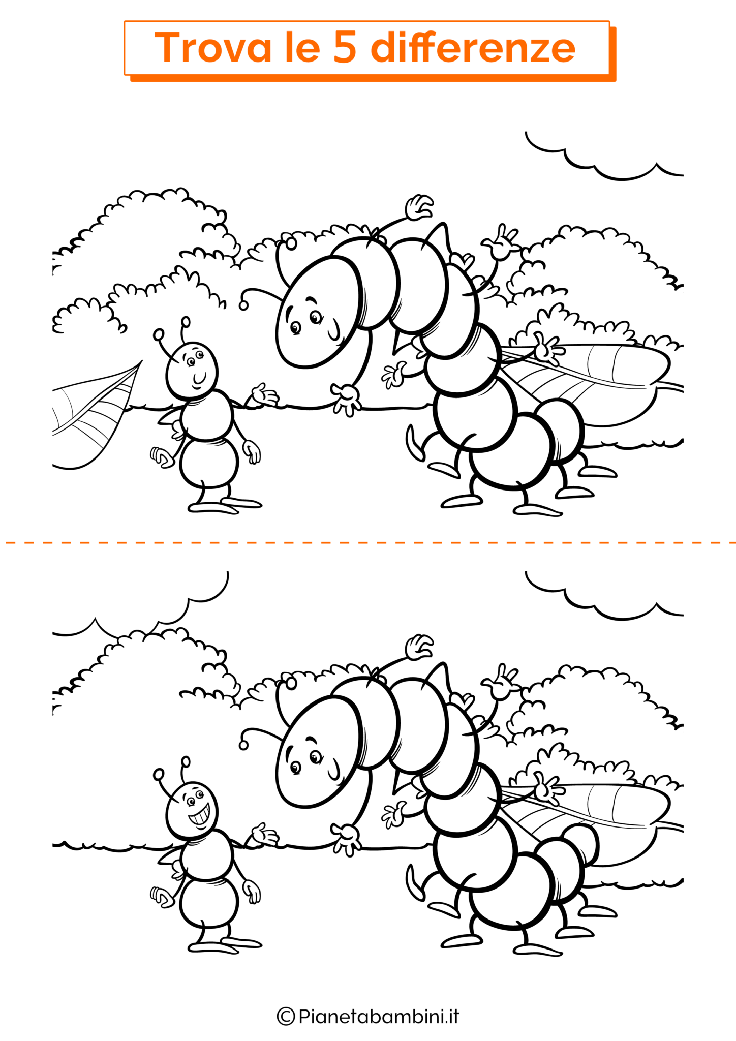 Trova le Differenze Facile da Stampare per Bambini | PianetaBambini.it