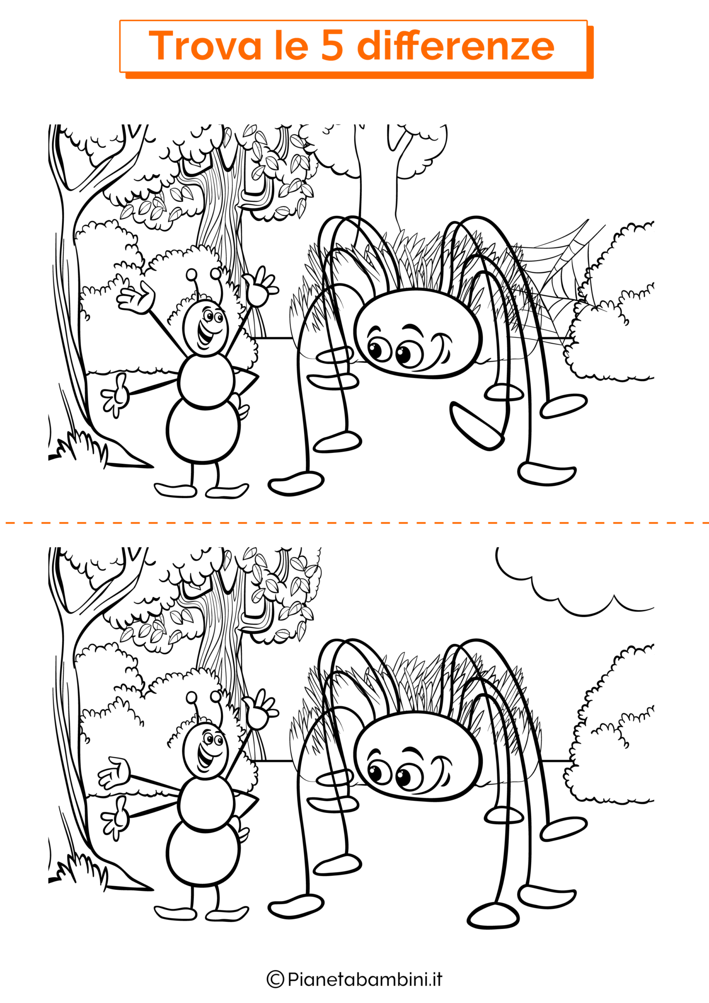 Trova le Differenze Facile da Stampare per Bambini | PianetaBambini.it