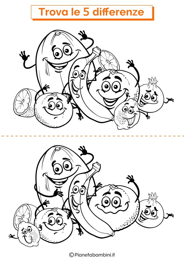 Trova le Differenze Facile da Stampare per Bambini | PianetaBambini.it