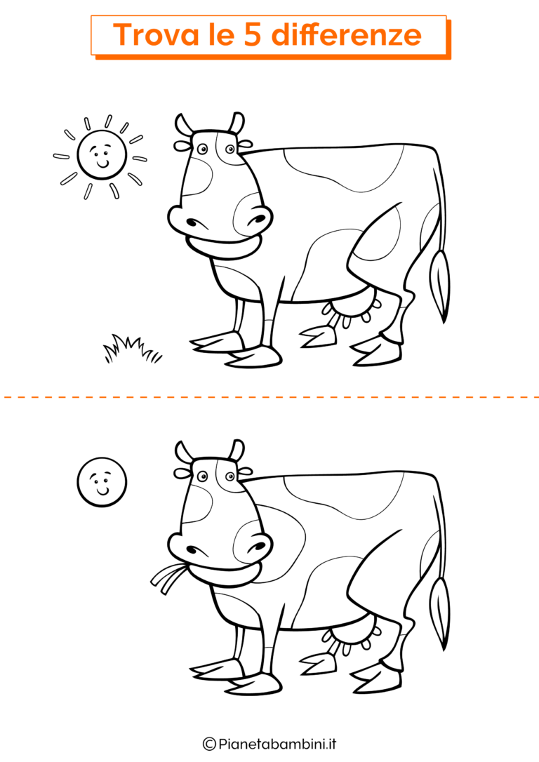 Trova le Differenze Facile da Stampare per Bambini | PianetaBambini.it