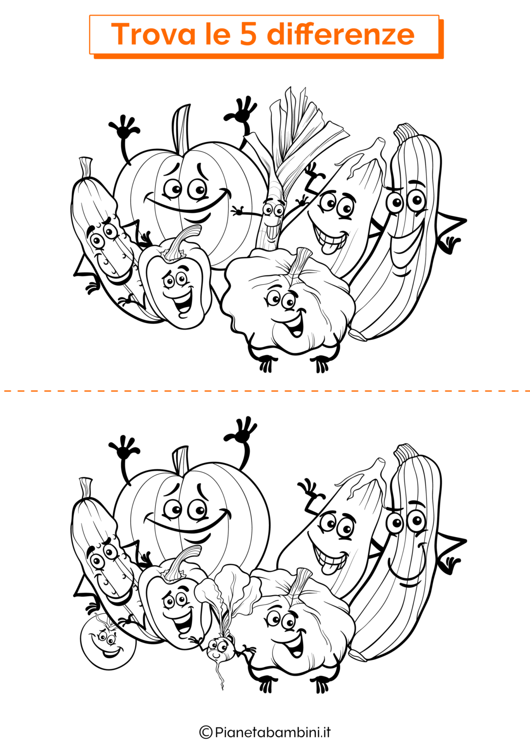 Trova le Differenze Facile da Stampare per Bambini | PianetaBambini.it