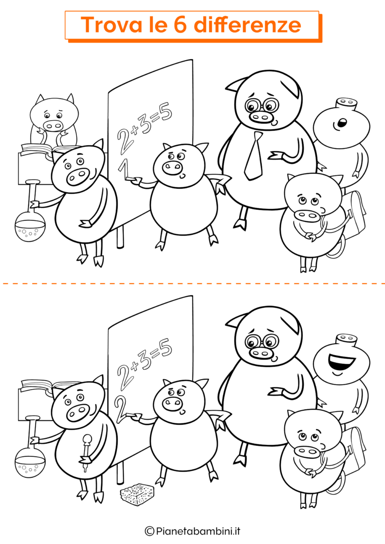 Trova le Differenze Facile da Stampare per Bambini | PianetaBambini.it