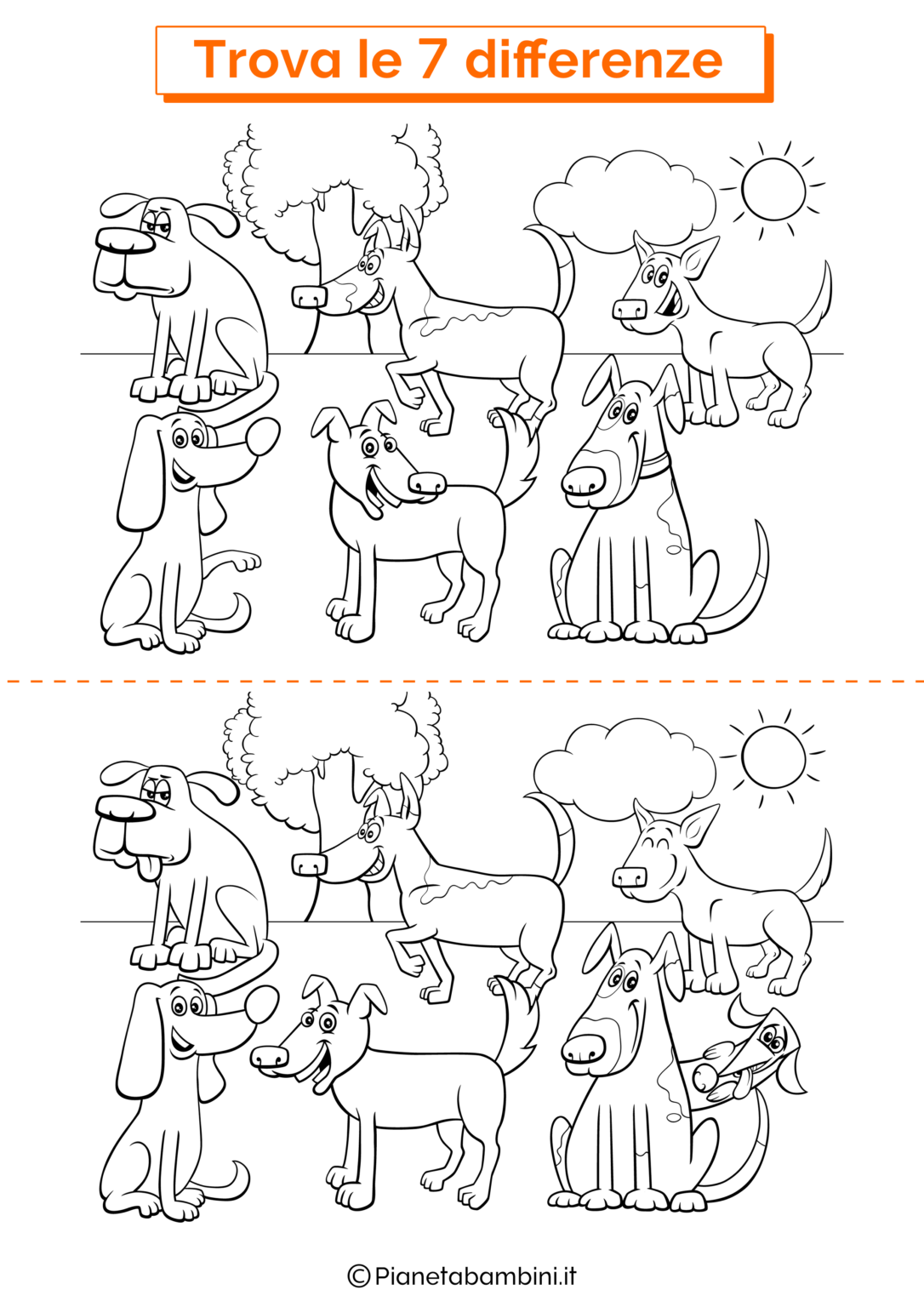 Trova le Differenze Difficile da Stampare per Bambini | PianetaBambini.it