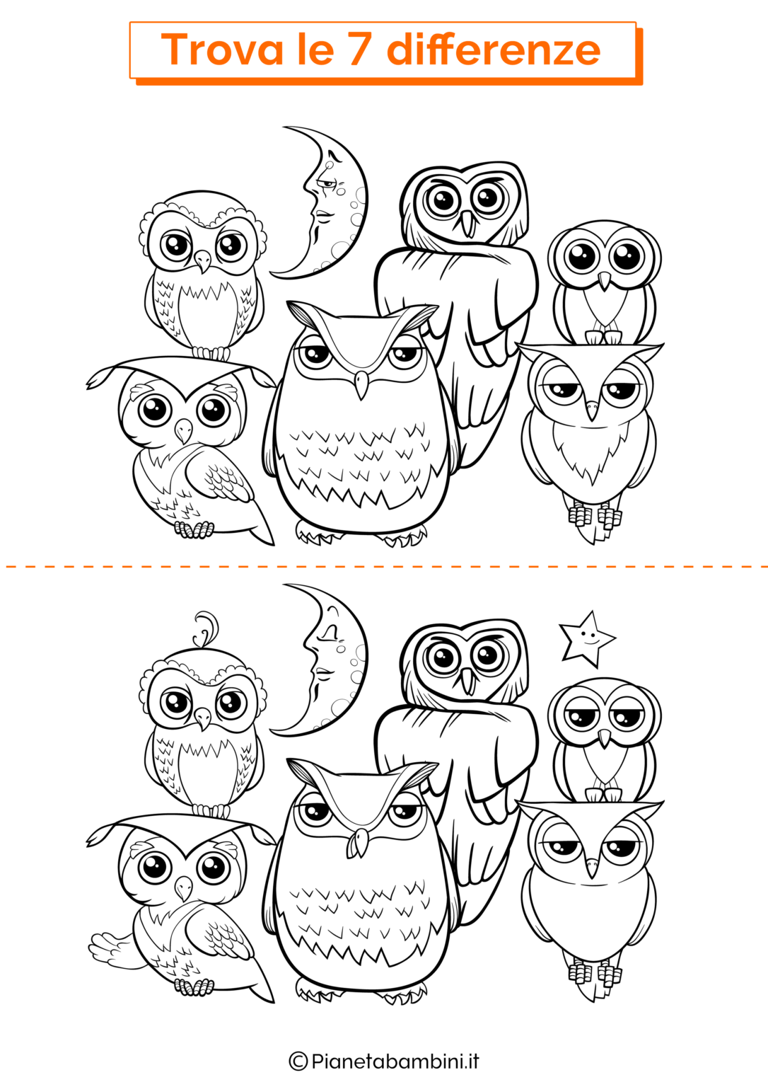 Trova le Differenze Difficile da Stampare per Bambini | PianetaBambini.it