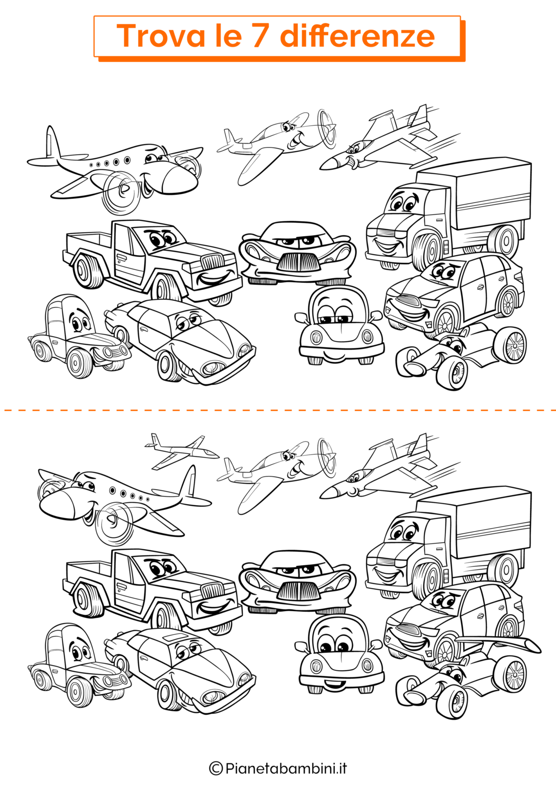Trova le Differenze Difficile da Stampare per Bambini | PianetaBambini.it