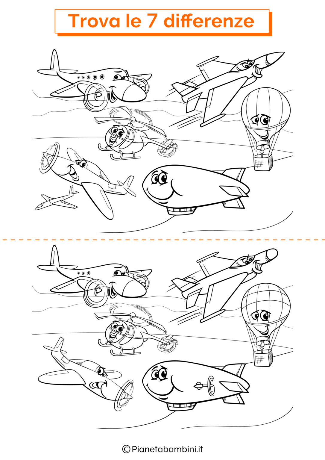 Trova le Differenze Difficile da Stampare per Bambini | PianetaBambini.it