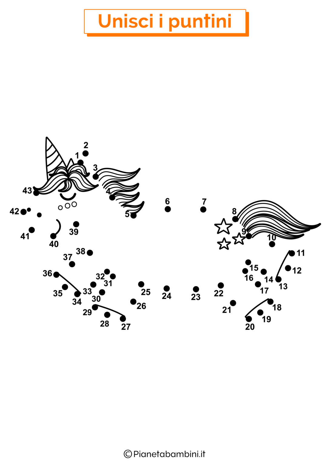 Unisci i Puntini da 1 a 40 da Stampare per Bambini | PianetaBambini.it