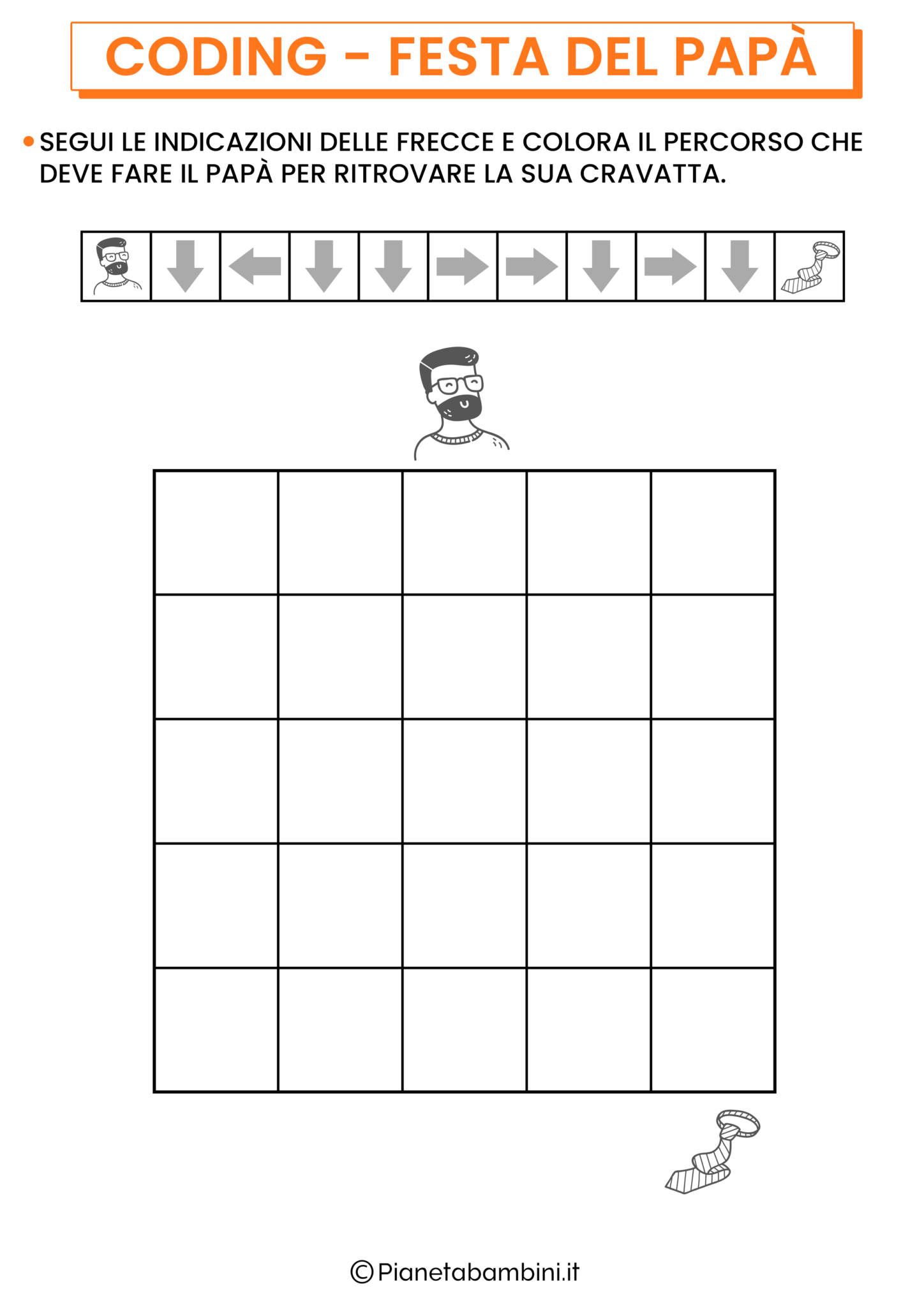 Schede di Coding sulla Festa del Papà | PianetaBambini.it