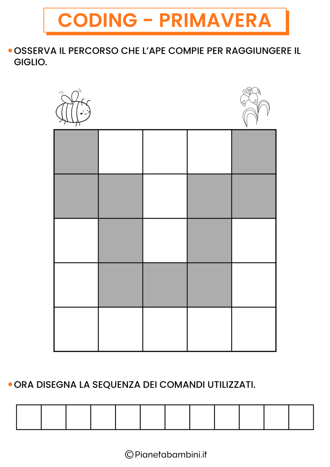 Schede di Coding sulla Primavera | PianetaBambini.it