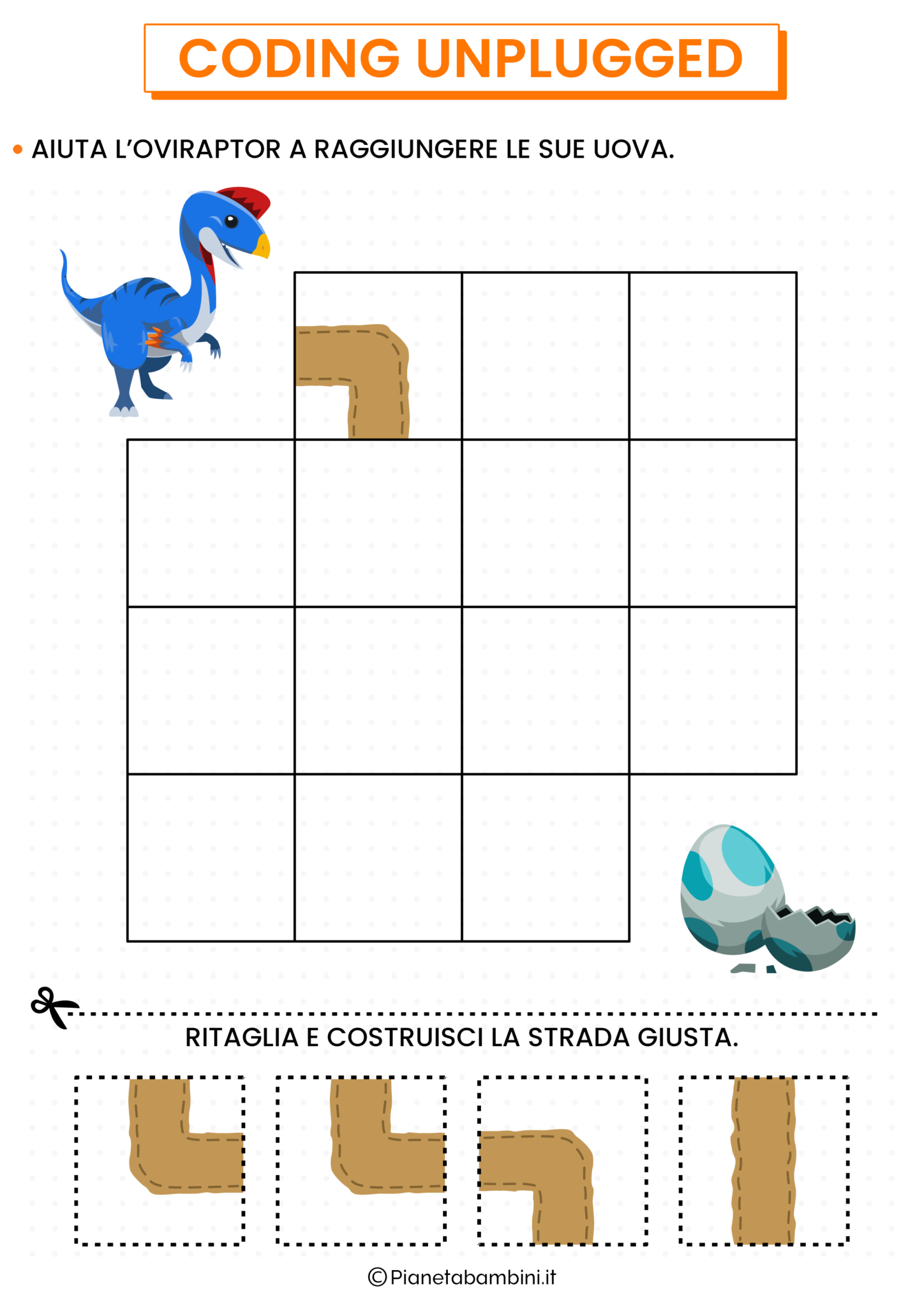 Schede di Coding Unplugged: Costruisci il Percorso Giusto | PianetaBambini.it