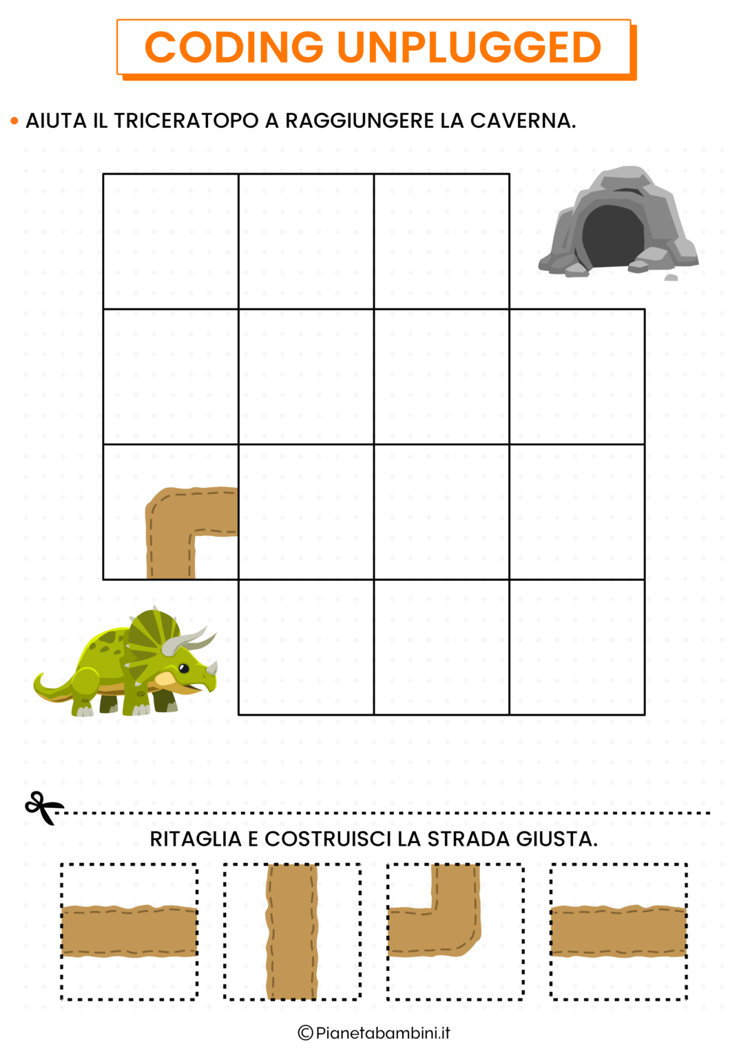 Schede di Coding Unplugged: Costruisci il Percorso Giusto | PianetaBambini.it