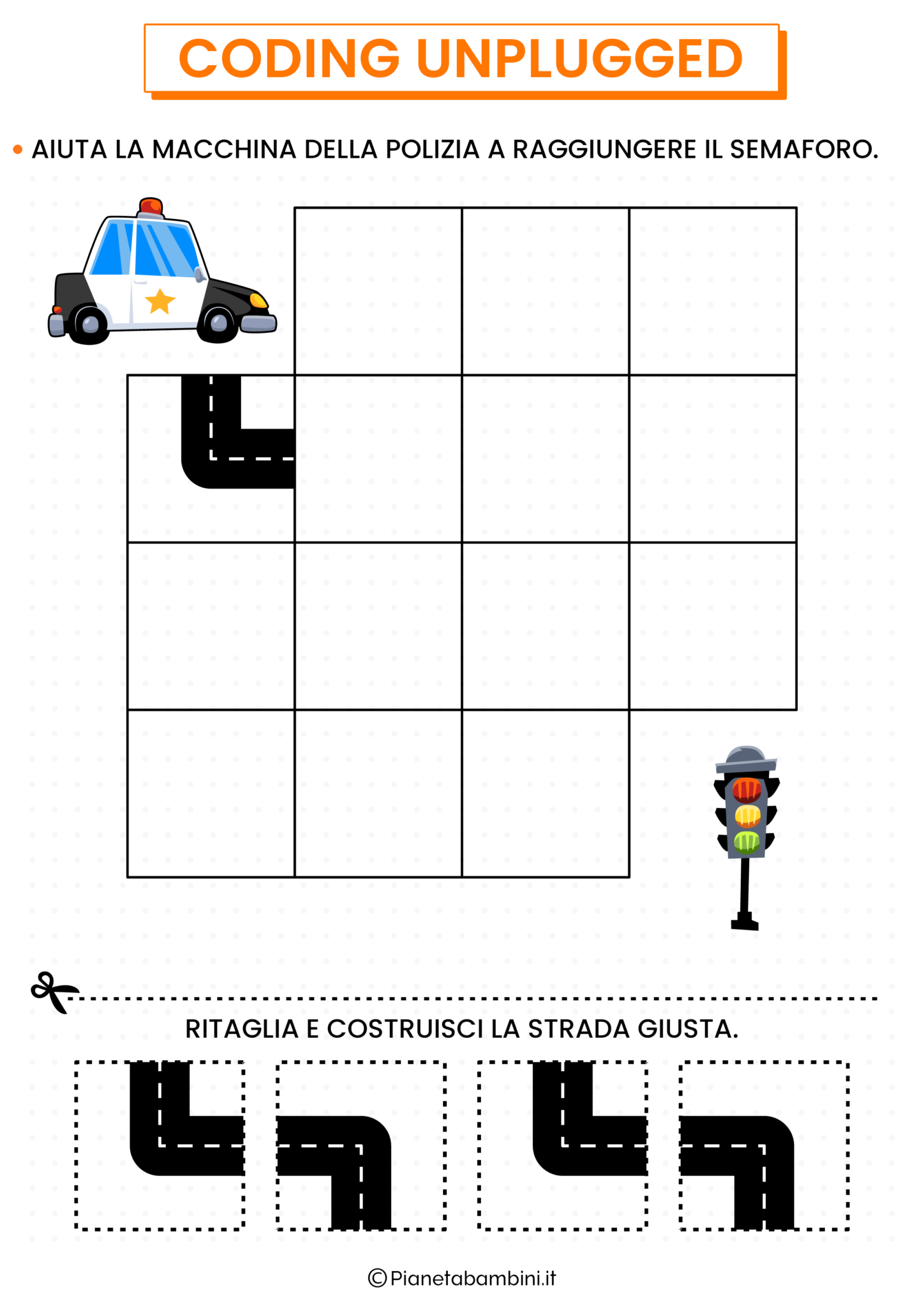 Schede di Coding Unplugged: Costruisci il Percorso Giusto | PianetaBambini.it