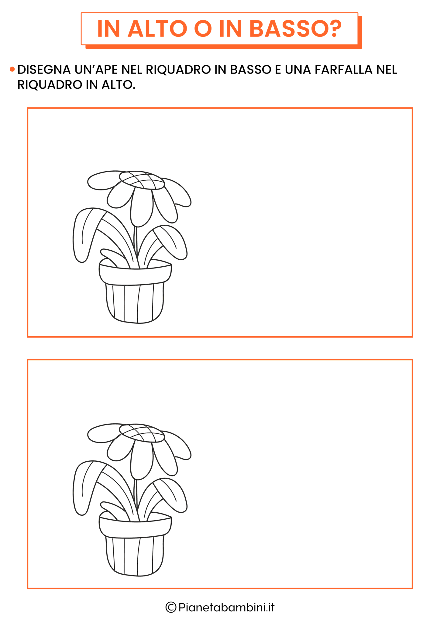 In Alto e In Basso: Schede Didattiche per Bambini | PianetaBambini.it