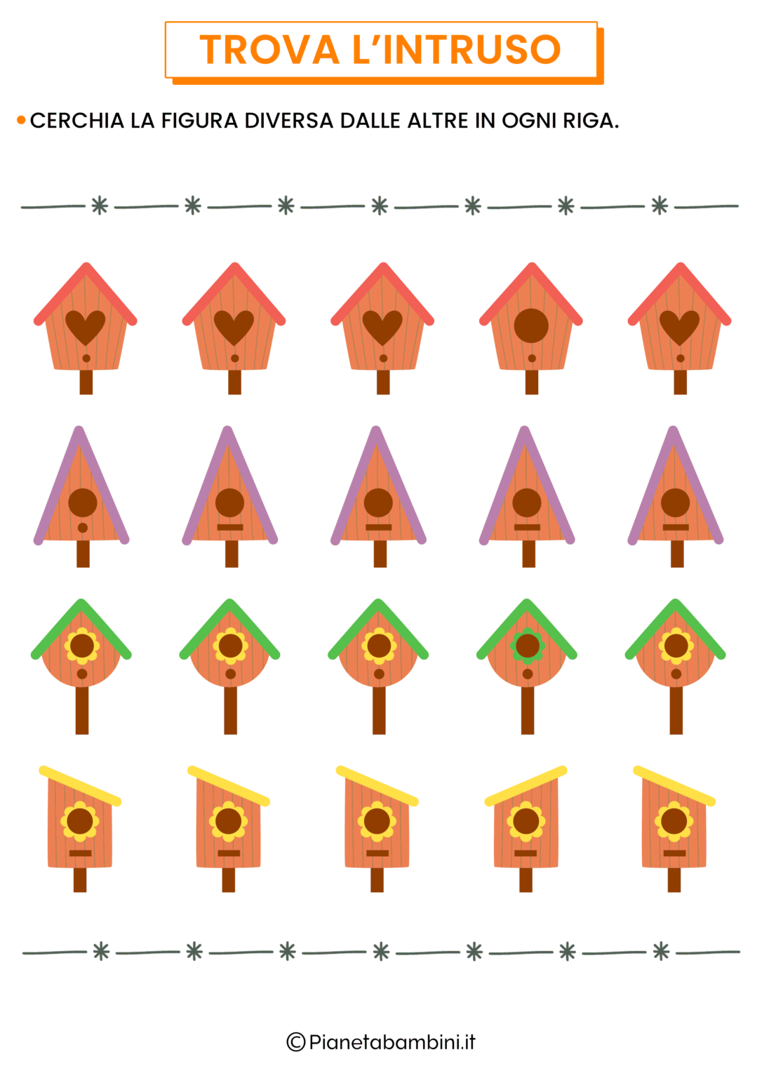 Trova l'Intruso: 57 Schede Didattiche per Bambini | PianetaBambini.it