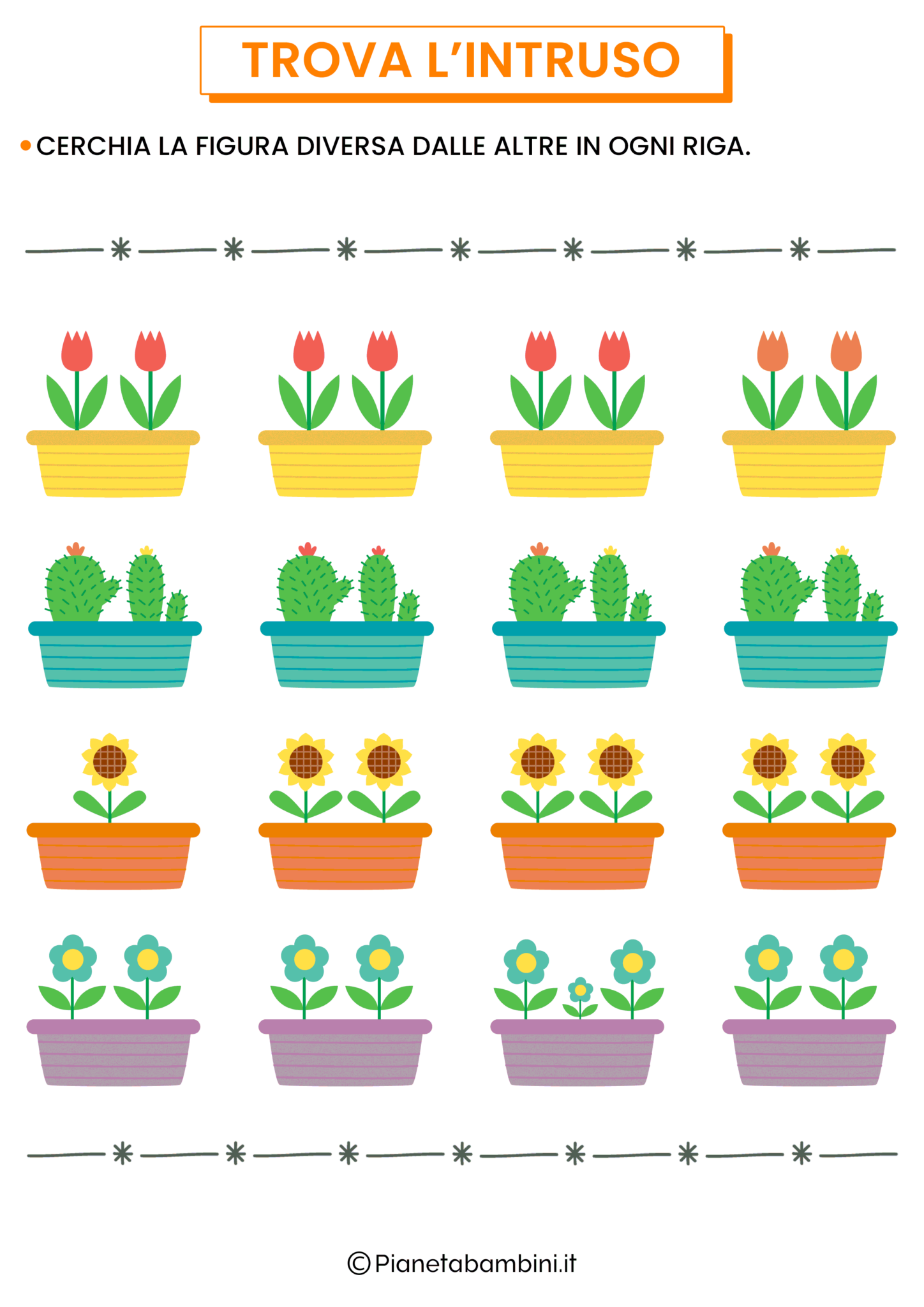 Trova l'Intruso: 57 Schede Didattiche per Bambini | PianetaBambini.it