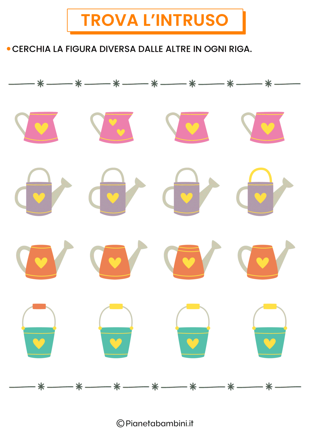 Trova l'Intruso: 57 Schede Didattiche per Bambini | PianetaBambini.it
