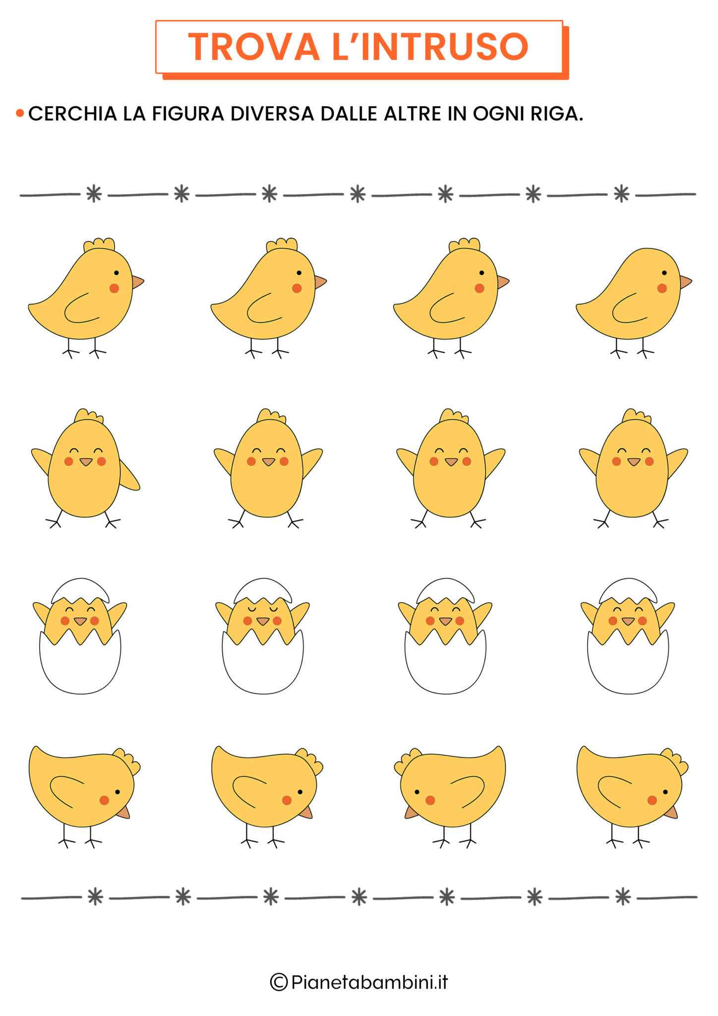 Trova l'Intruso: 57 Schede Didattiche per Bambini | PianetaBambini.it