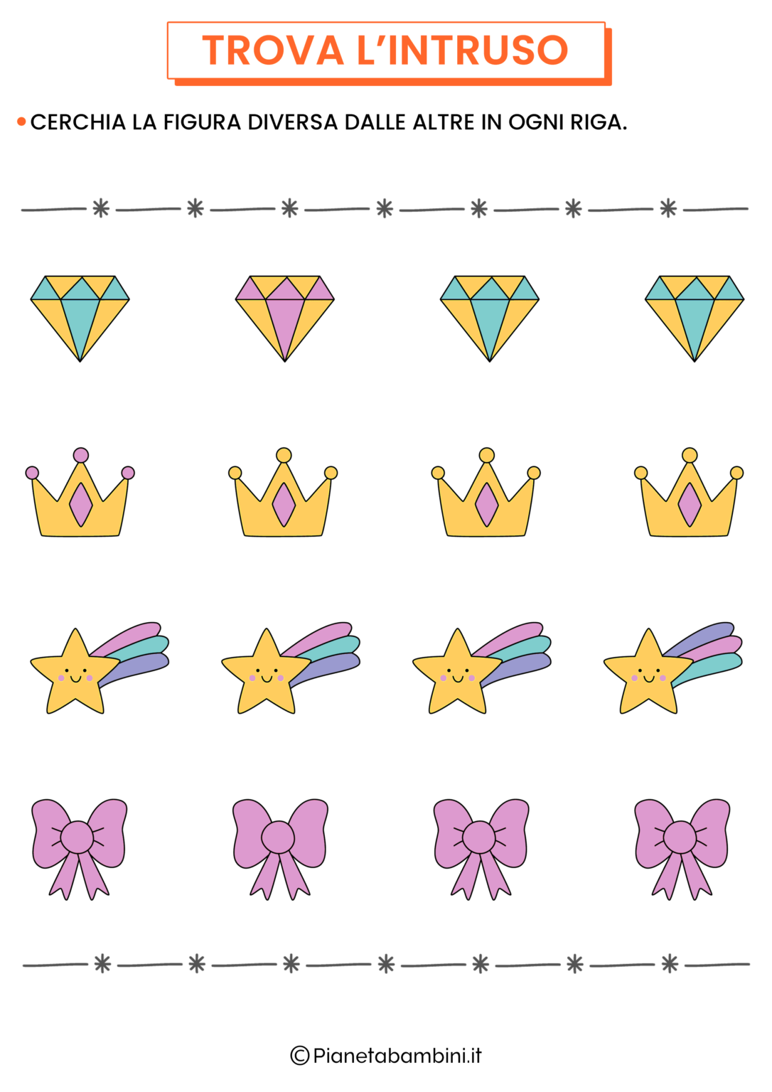 Trova l'Intruso: 57 Schede Didattiche per Bambini | PianetaBambini.it