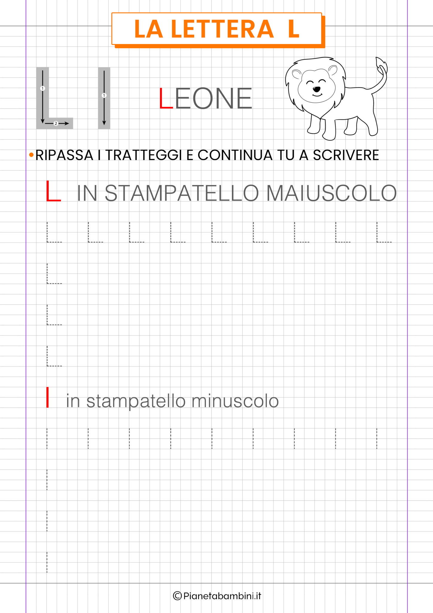 Schede sulla Lettera L per la Classe Prima | PianetaBambini.it