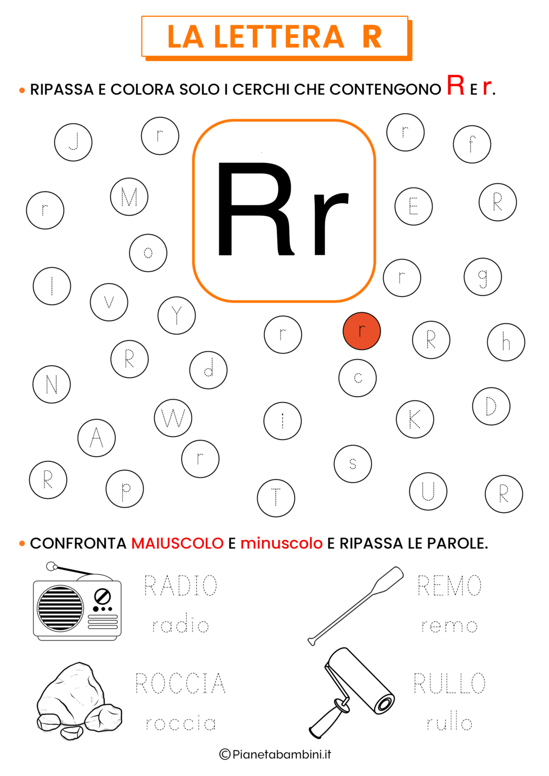 Schede sulla Lettera R per la Classe Prima | PianetaBambini.it