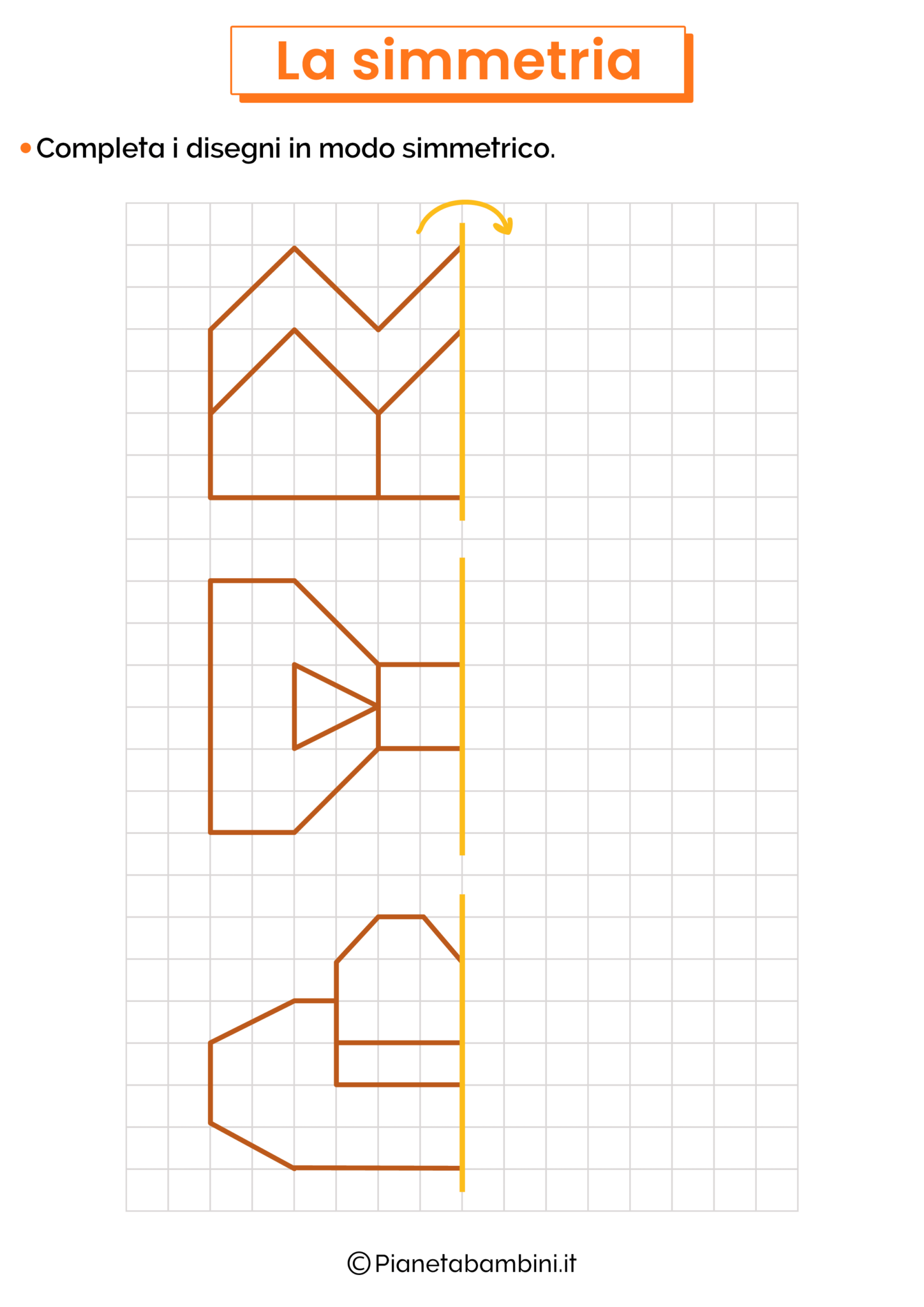 Esercizi sulla Simmetria per la Scuola Primaria | PianetaBambini.it