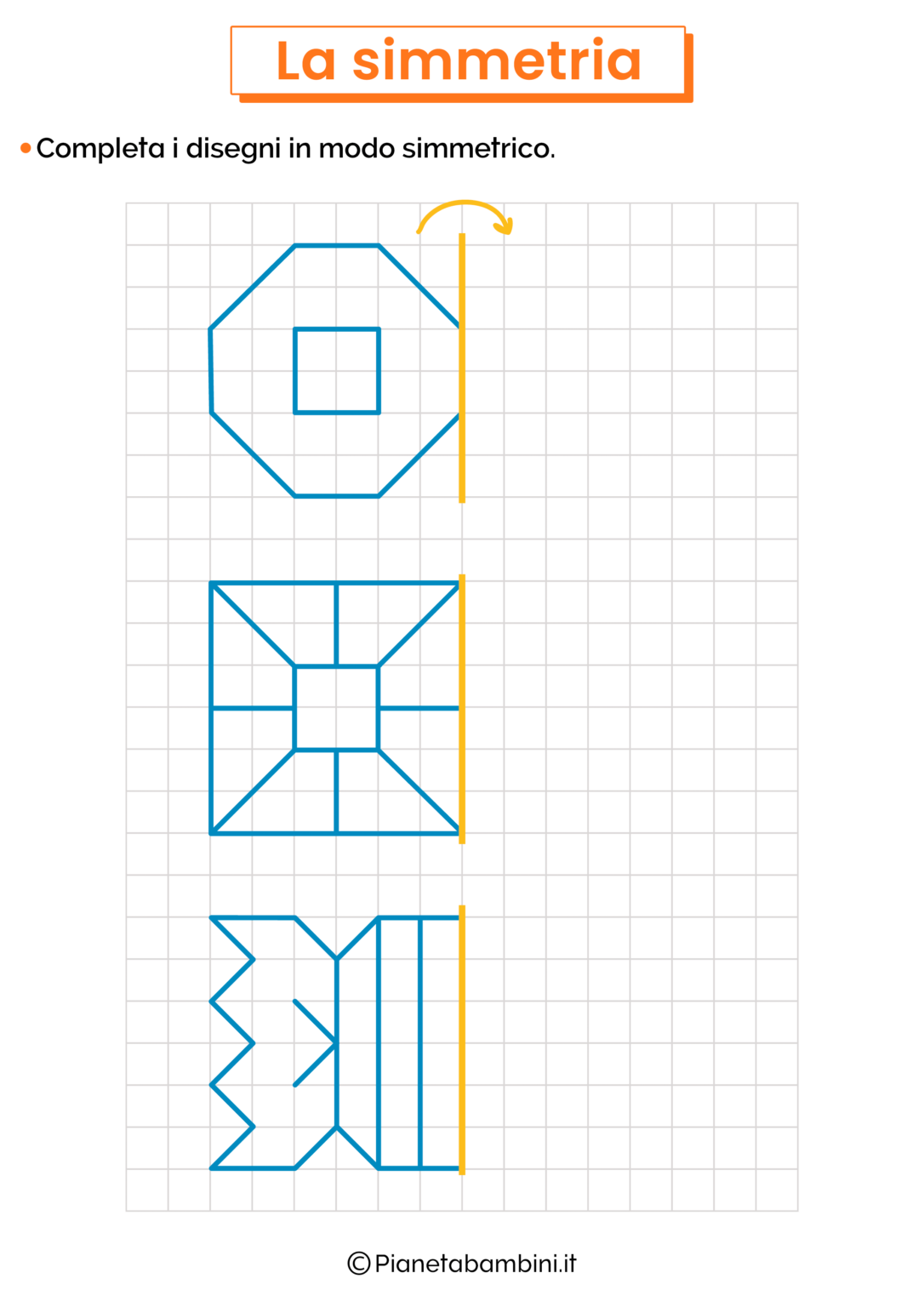 Esercizi sulla Simmetria per la Scuola Primaria | PianetaBambini.it
