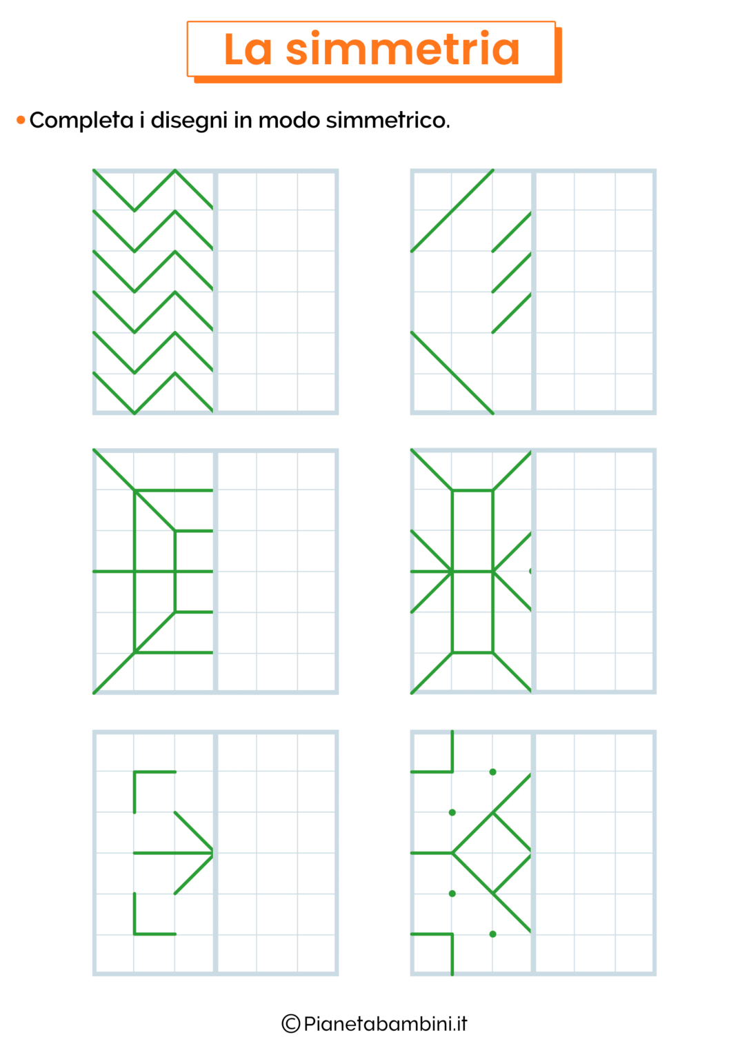 Esercizi sulla Simmetria per la Scuola Primaria | PianetaBambini.it