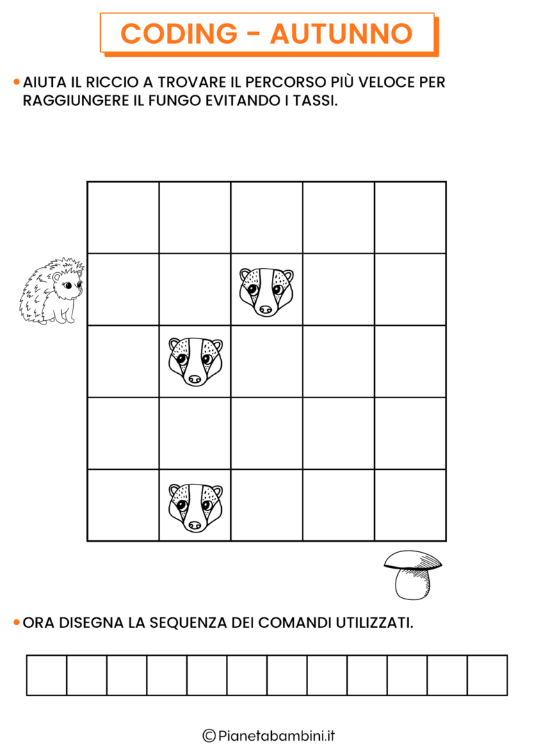 Schede di Coding sull'Autunno | PianetaBambini.it