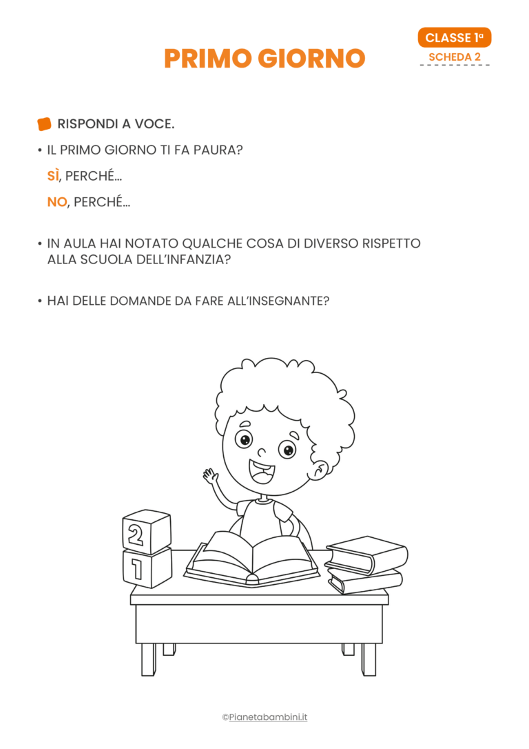Schede di Accoglienza per la Classe Prima | PianetaBambini.it