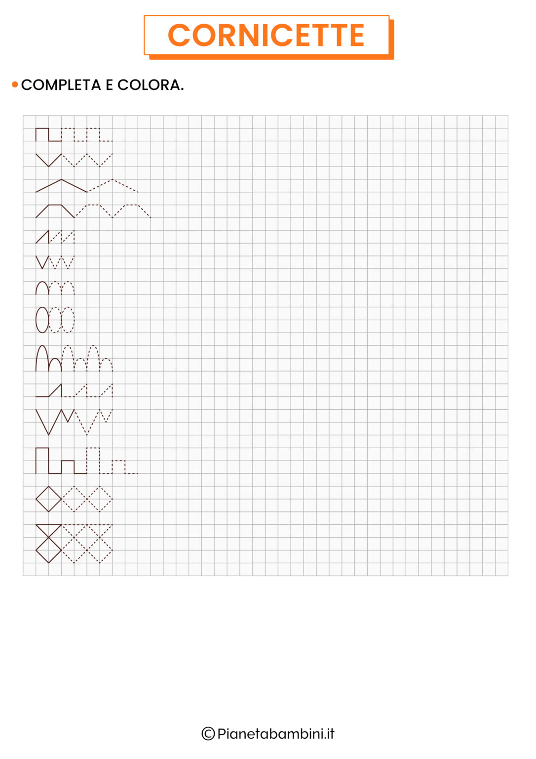 23 Pagine di Cornicette a Quadretti da Stampare e Completare ...