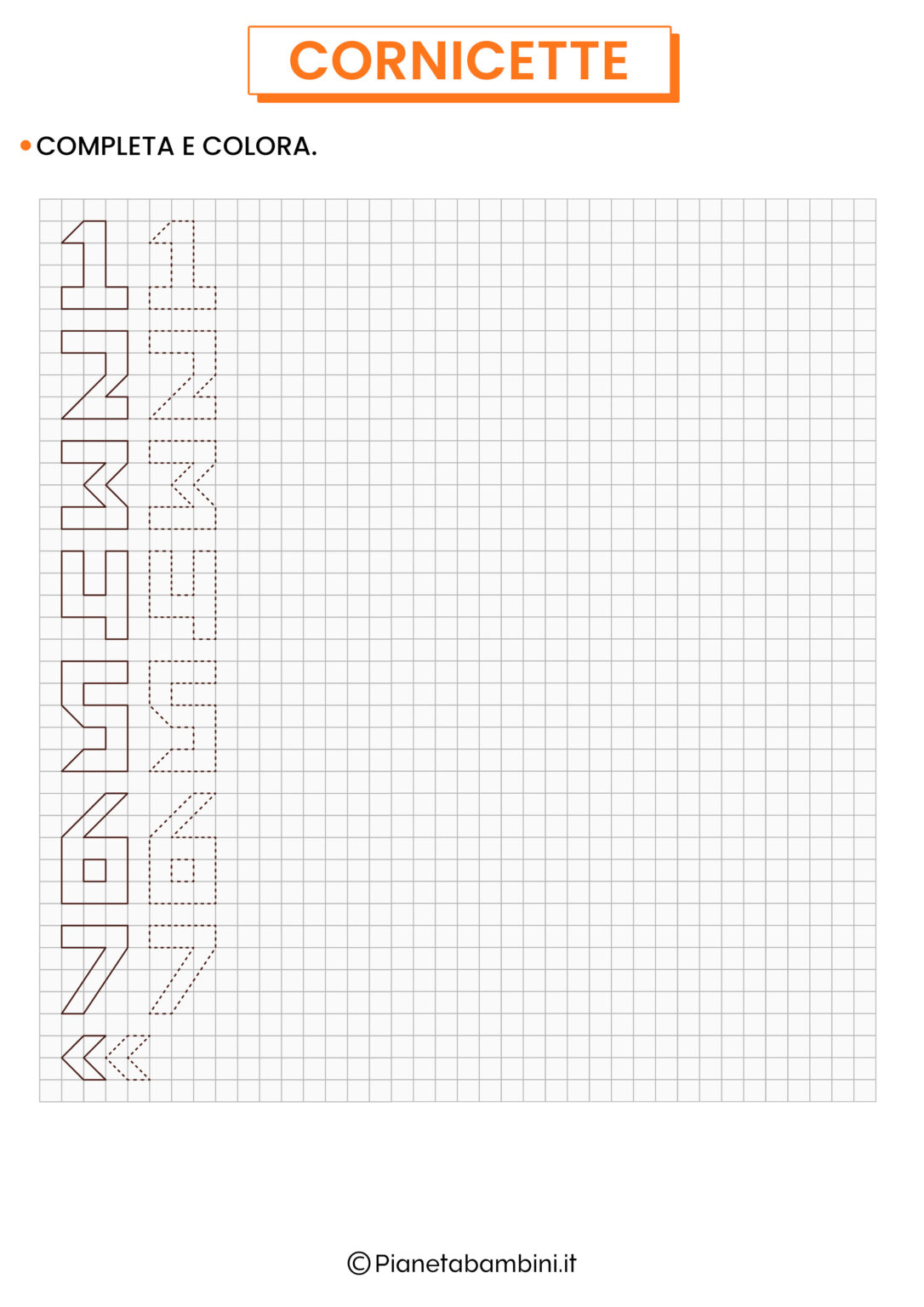 23 Pagine di Cornicette a Quadretti da Stampare e Completare ...
