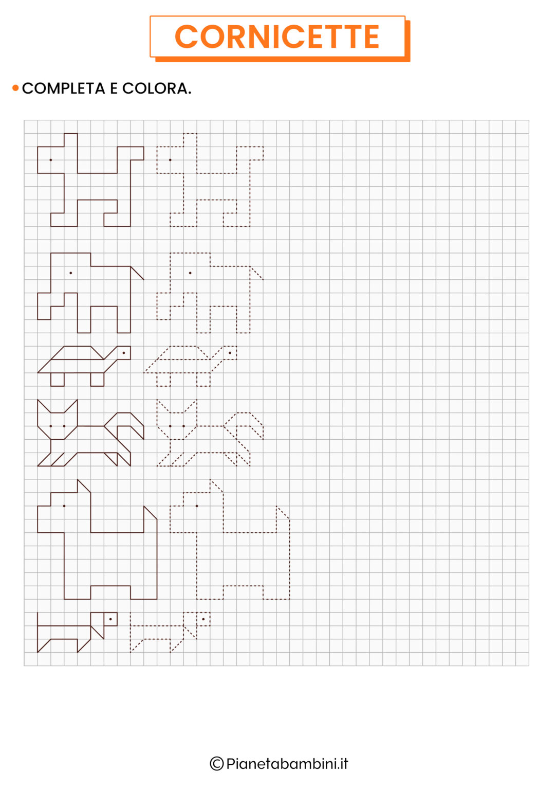 23 Pagine di Cornicette a Quadretti da Stampare e Completare ...