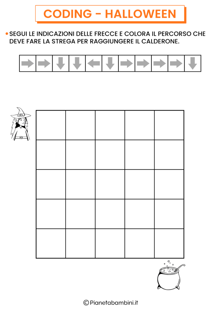 Schede di Coding su Halloween | PianetaBambini.it