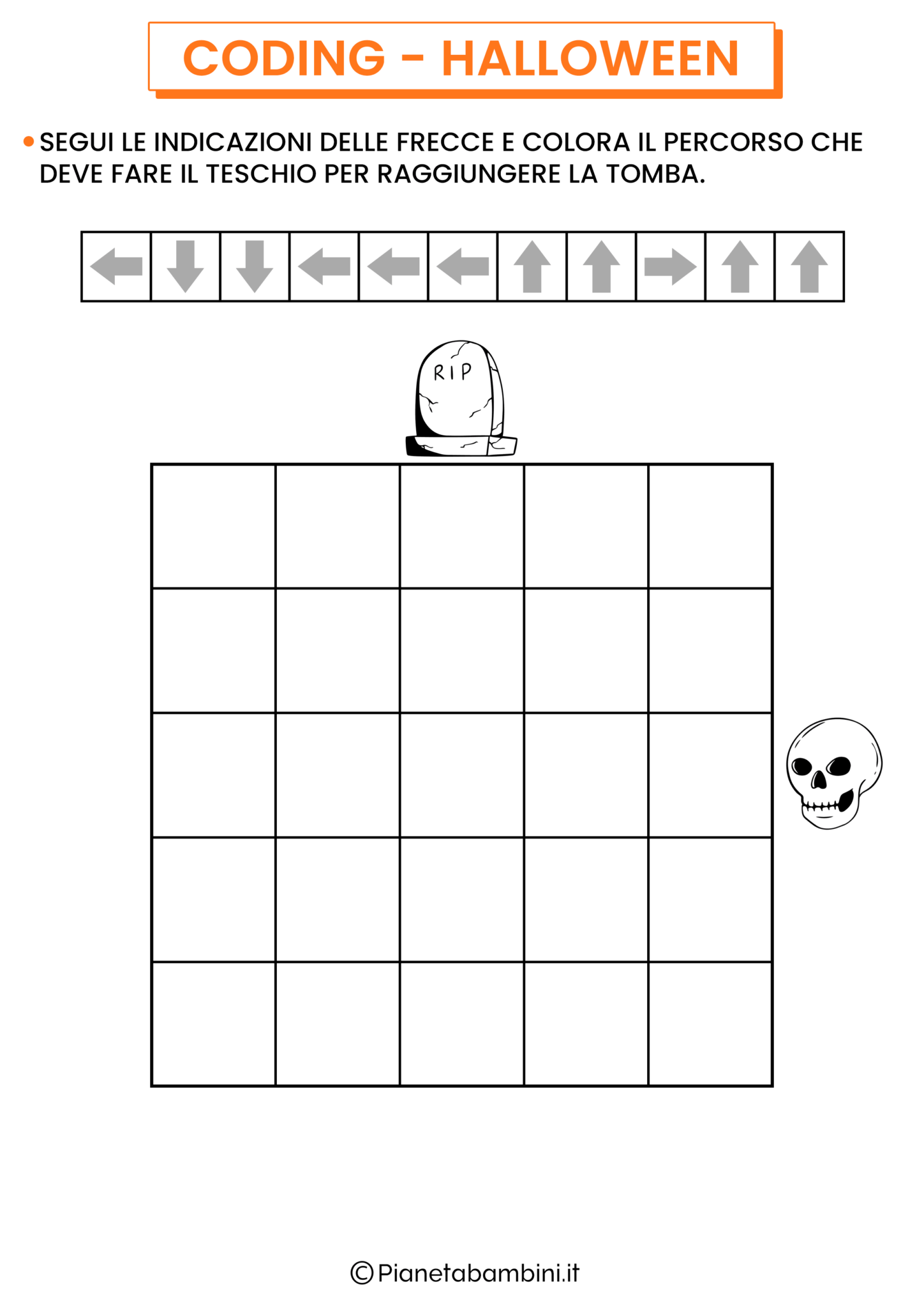 Schede di Coding su Halloween | PianetaBambini.it