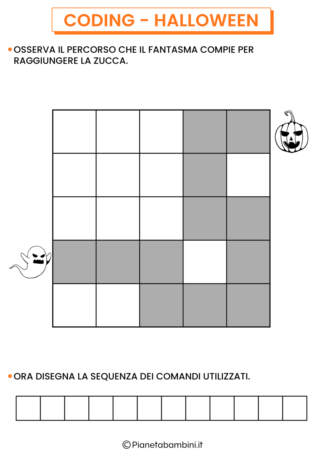Schede di Coding su Halloween | PianetaBambini.it
