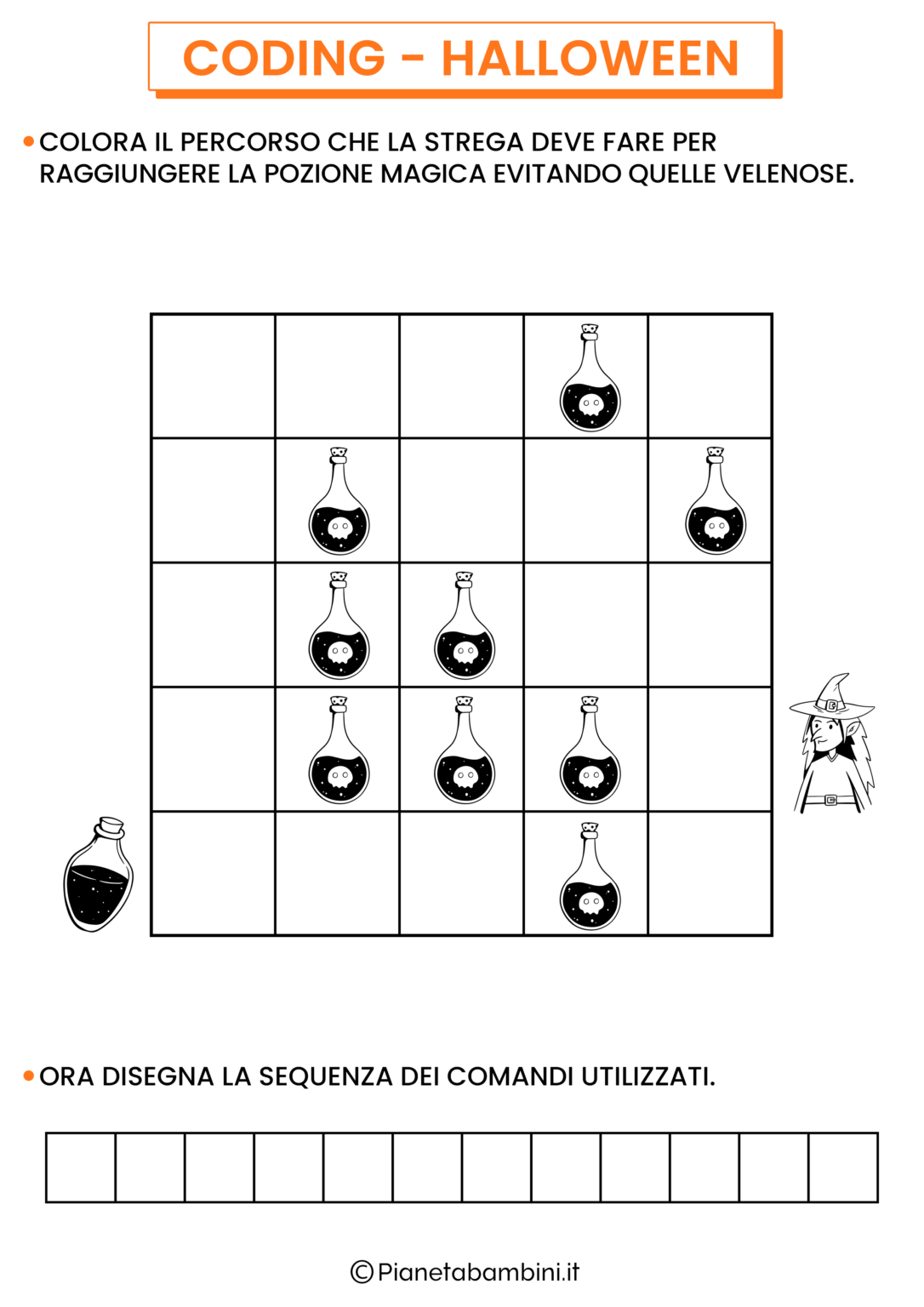 Schede di Coding su Halloween | PianetaBambini.it