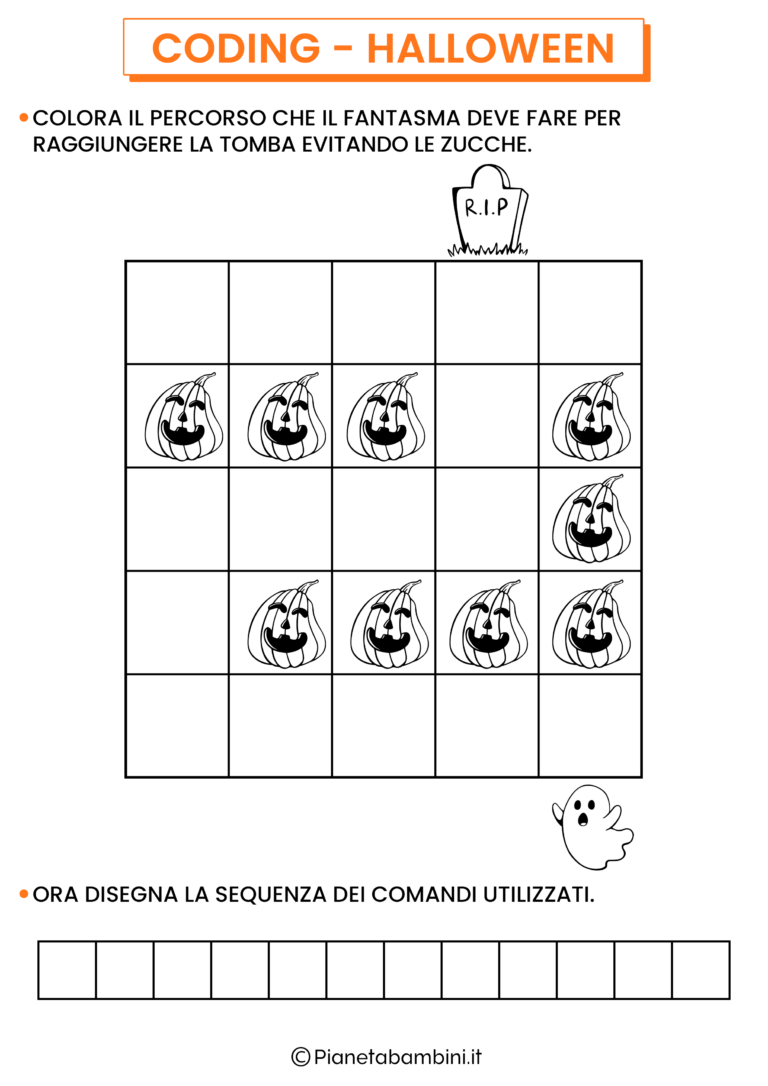 Schede di Coding su Halloween | PianetaBambini.it